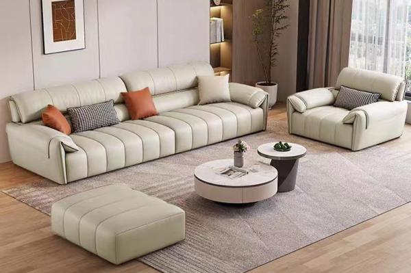 Quality Oversized Three-Seater Leather Sofa for sale
