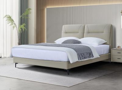 China Durable Bedroom Leather Bed  for Hotels Apartments and Homes for sale