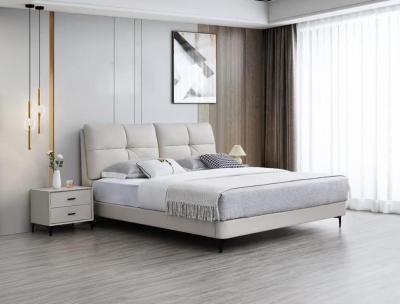 China Solid Leather Bed for sale