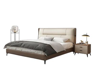 China Comfortable Soft Genuine Leather Bed for Master Bedroom for sale