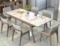 China Modern Style Light Luxury Rock Slab Dining Table for sale