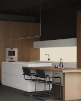 Quality Two-Tone Wood & White Marble Integrated Kitchen Island With Wooden Bar Counter for sale