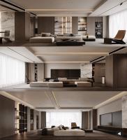 Quality Italian Quiet Luxury Dark Oak Whole House Custom Cabinet for sale