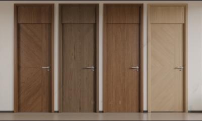 China Minimalist Split Panel Wood Grain Zero-Paint Veneer Interior Door for sale