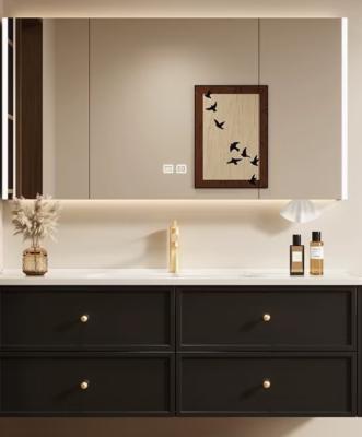 China Luxury Light‑Luxury Bathroom Cabinet Set, Custom Made Storage Unit For Villa & En‑Suite Bathroom for sale