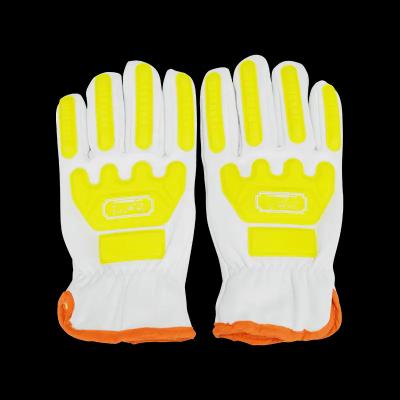 China work glove, safety glove, leather glove, goatskin glove, Anti-impact Cut-resistant Goatskin Glove for sale