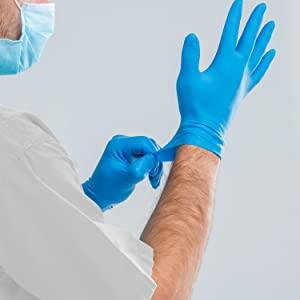 100 Pcs Nitrile Disposable Gloves - Soft Industrial Gloves, Vinyl Gloves Powder-Free, Latex-Free