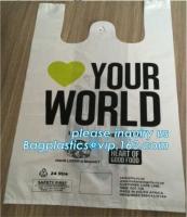 China Custom Printed Biodegradable Compost Bags Pharmacy Singlet Handle En13432 Certified for sale
