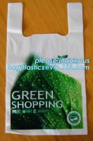 China Custom Printed Biodegradable Compost Bags Pharmacy Singlet Handle En13432 Certified for sale