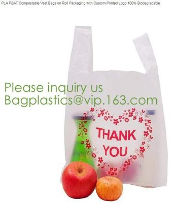Cina Riciclaggio organico e borsa concimabile, bagplasti di plastica biobased concimabile di Eco e concimabile amichevole di bagease della borsa della maglietta in vendita