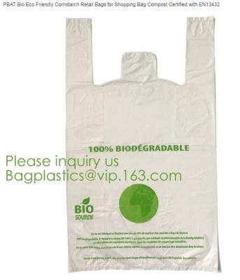 Cina Riciclaggio organico e borsa concimabile, bagplasti di plastica biobased concimabile di Eco e concimabile amichevole di bagease della borsa della maglietta in vendita