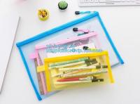 China stationery within mesh PVC waterproof zipper document bag/ pvc folder, pp plastic file folder printable document bag for sale