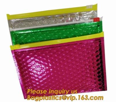China O slider acolchoou sacos/sacos plásticos de bolhas Ziplock coloridos, porte postal do saco plástico de bolhas do zíper que empacota o calor de empacotamento antiestático Insulatio à venda