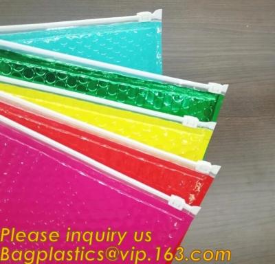 중국 슬라이더와 공장 빛나는 장미 금 은메달 화장용 지퍼 버블 가방 핑크색 버블 가방이 핑크색 지퍼 락 PE 가방을 패드를 댔습니다 판매용