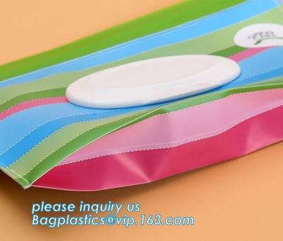 China Reusable and portable wet wipe pouch bag, Recyclable Eva baby tissue gusset wet wipes pouch bag with plastic lip bag pac for sale