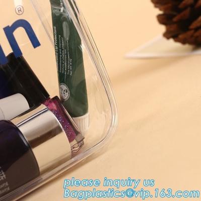 China Soft PVC EVA Clear Plastic Vinyl Cosmetic Packaging Bag with Zipper, makeup pouch transparent PVC clear cosmetic bags for sale