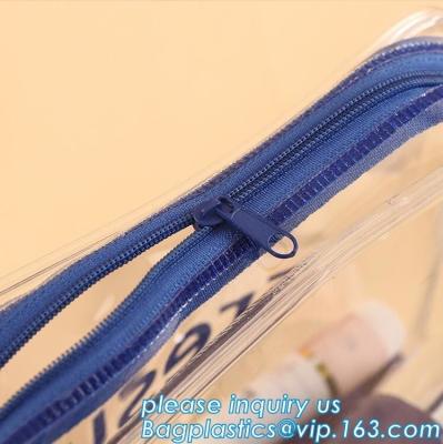 China Soft PVC EVA Clear Plastic Vinyl Cosmetic Packaging Bag with Zipper, makeup pouch transparent PVC clear cosmetic bags for sale
