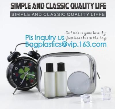 중국 명백한 캐리 온 여행 세면도구 넣는 방수 주머니 PVC 여행 화장용이 메이크업 가방, 야외 교통 단단한 오래가는 투명한 PVC 지퍼 비 판매용