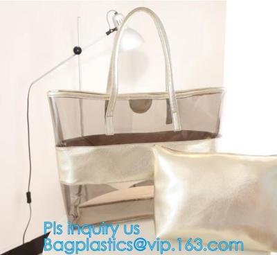 Cina Il PVC ha personalizzato la borsa a tracolla impermeabile della chiara borsa delle donne con il cosmetico, chiara fabbrica della borsa a tracolla del PVC delle borse della spiaggia del PVC in vendita