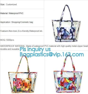 Cina Il PVC ha personalizzato la borsa a tracolla impermeabile della chiara borsa delle donne con il cosmetico, chiara fabbrica della borsa a tracolla del PVC delle borse della spiaggia del PVC in vendita