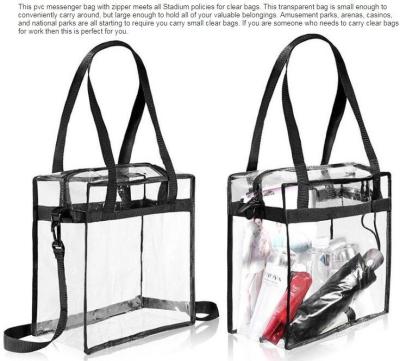 Cina la borsa della maniglia del PVC di promozione, sacchetti della spesa su misura adatta le chiare borse trasparenti, la chiara borsa di plastica w della chiusura lampo del PVC della chiusura lampo in vendita