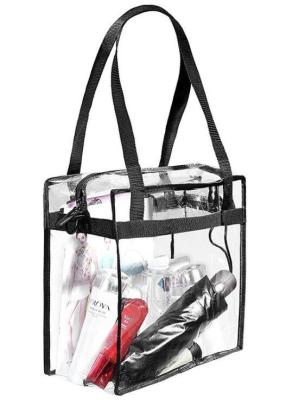 Cina la borsa della maniglia del PVC di promozione, sacchetti della spesa su misura adatta le chiare borse trasparenti, la chiara borsa di plastica w della chiusura lampo del PVC della chiusura lampo in vendita