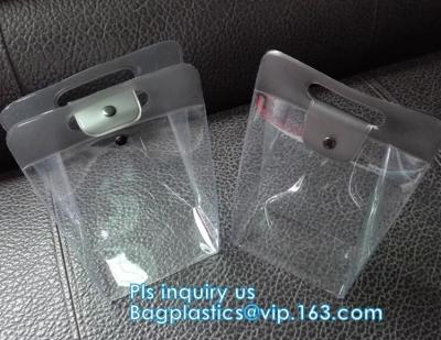 Cina L'immagine su ordinazione della maniglia del ciclo del PVC dell'OEM ha stampato il sacchetto della spesa di plastica, borsa d'imballaggio di cucito del PVC della maniglia non tessuta la chiara, statione in vendita