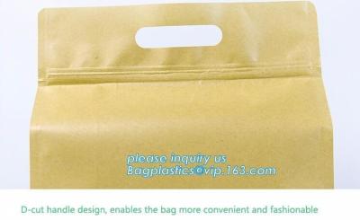 China Levante-se sacos de papel Ziplock de kraft com janela clara, zíper resealable levantam-se o saco de papel claro BAGEAS de kraft do marrom da janela for sale