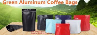 China Aluminum foil lined kraft paper square block bottom coffee one-way valve packing bag with zipper,square block bottom cof for sale