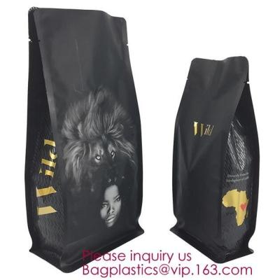 China Kundenspezifischer Druckaluminiumfolie-flache Unterseiten-Beutels-Großhandel-Quadrat-Unterseiten-Kaffeebohne-Imbiss-Verpackentasche mit Ventil for sale