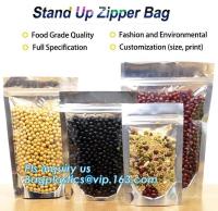 China Snack Zipper Stand Up Pouch Food Flexible Zipper Packaging Square Bottom for sale