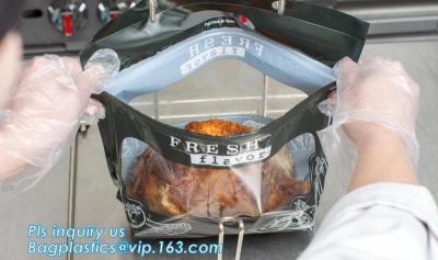 China Anti Fog Function Plastic Zipper Roasted Chicken Packaging Bag, slide zipper hot chicken bags/ roasted chicken plastic p for sale