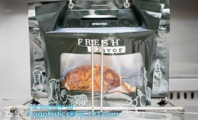 China Anti Fog Function Plastic Zipper Roasted Chicken Packaging Bag, slide zipper hot chicken bags/ roasted chicken plastic p for sale