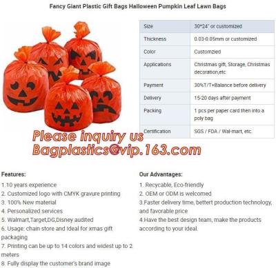 Cina Contenitore di regalo dell'alimento della foglia della zucca di Halloween che imballa i 30 micron all'aperto enormi in vendita