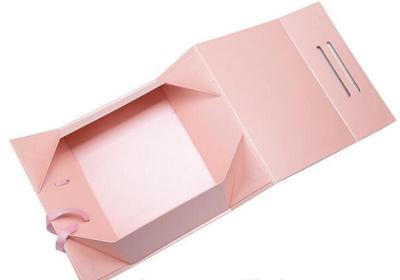 China Projete a caixa de papel pequena luxuosa da gaveta do cartão, cosmético de creme de empacotamento BO dos cuidados com a pele da caixa de presente dobrável de papel cor-de-rosa à venda