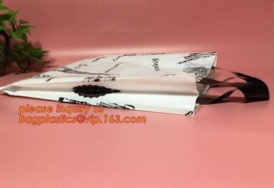 China Custom Print Soft Loop Handle Plastic Shopping Bag with handles,Colored Soft Loop Plastic Handle Bags With Cardboard Ins for sale