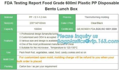 Cina scatola di pranzo eliminabile di plastica sicura dell'alimento di 3 compartimenti di stoccaggio del congelatore di plastica di a microonde, tum eliminabili del contenitore degli alimenti a rapida preparazione in vendita