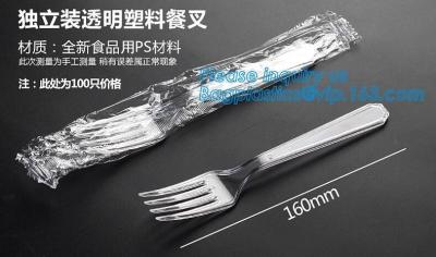China Disposable Flatware Set-Heavyweight Plastic Cutlery 100 Forks, 100 Spoons, 100 Knives,PP Disposable Plastic Cutlery ps for sale
