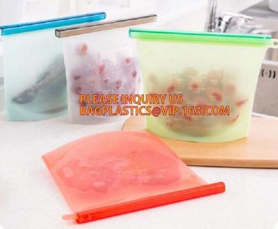 Cina Lo stoccaggio riutilizzabile insacca la borsa di conservazione degli alimenti del silicone, Eco amichevole e BPA liberano, stoccaggio ermetico Versatil adatto dell'alimento della guarnizione in vendita