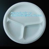 China Food  Eco Friendly Dinnerware , Compartment Disposable Corn Starch Plates for sale