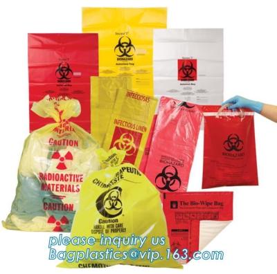 China Biohazard sterilization disposable medical bag, garden waste bag, Yellow Medical Waste Bag for Hospital Garbage, bagplas for sale