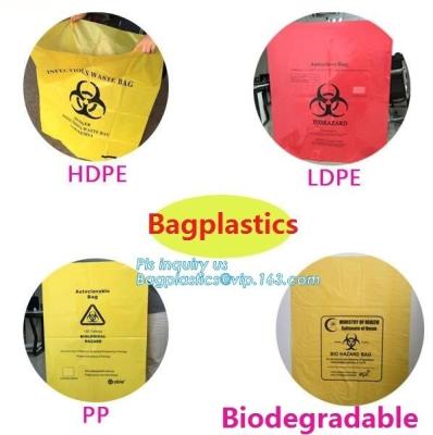 China Disposable Autoclavable Biohazard Bags Medical Consumables Colorful Infectious for sale