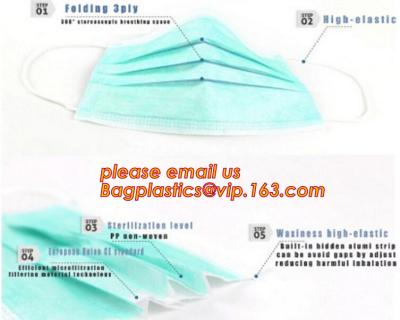 China Medical grade protect dust face mask disposable 3 ply paper mask,non-woven face mask in general medical Individual Packi for sale