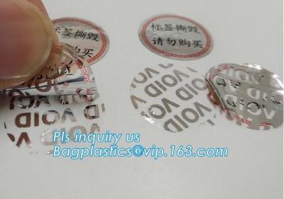 中国 壊れた注文の無効のシールのステッカーのラベルによって引き裂かれる無効な保証ラベルのタンパーの証拠 販売のため