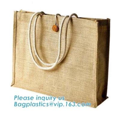 China Reusable Natural Eco Personalised Hessian Jute Shopping Bags,Eco Shopping Wine Tote Clutch Supplier Small Gift Beach Pri for sale