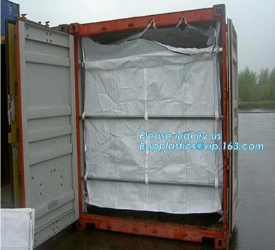 China extra lagrge woven PE drawstring dumpster container liner for garbage truck,40 yard polyethylene woven drawstring dumpst for sale