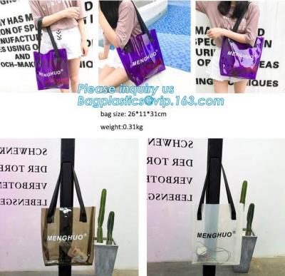 China Saco Tote Bag Large Beach Bag transparente do estádio do fechamento do zíper e totalizadores com zíper Carry Shopping Bag For Women à venda