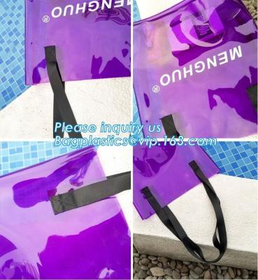 China Saco Tote Bag Large Beach Bag transparente do estádio do fechamento do zíper e totalizadores com zíper Carry Shopping Bag For Women à venda