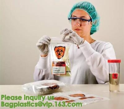 China LDPE Poly Biohazard Waste Disposal Bags Lab Biohazard Specimen With Zip lockkk Closure for sale