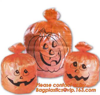 Cina Jack-O-lanterna eliminabile del partito della decorazione dell'iarda delle borse di rifiuti della foglia della zucca di Halloween in vendita